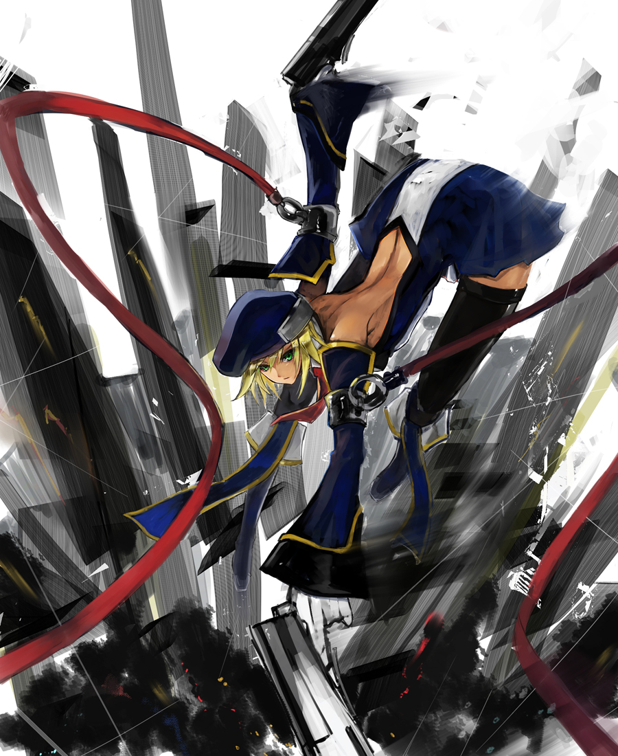 Safebooru 1girl Back Bending Forward Blazblue Blonde Hair Gloves Gond 8149