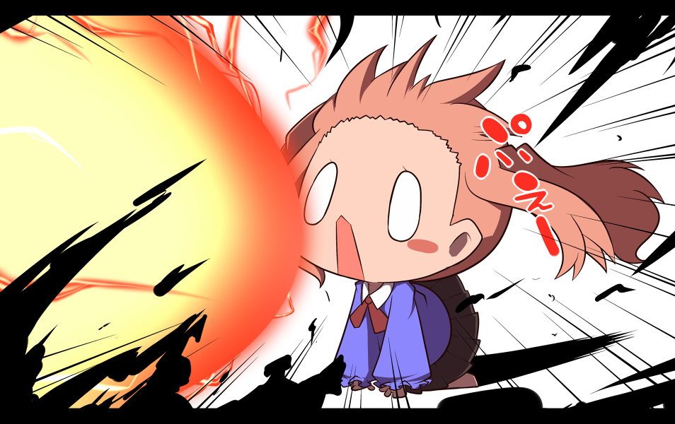 Safebooru - blush stickers chibi explosion nijiirosekai o o open mouth ...