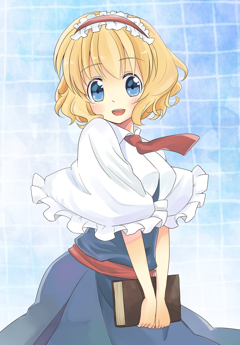Safebooru - :d aiba kou alice margatroid blonde hair blue eyes book capelet dress hairband ...