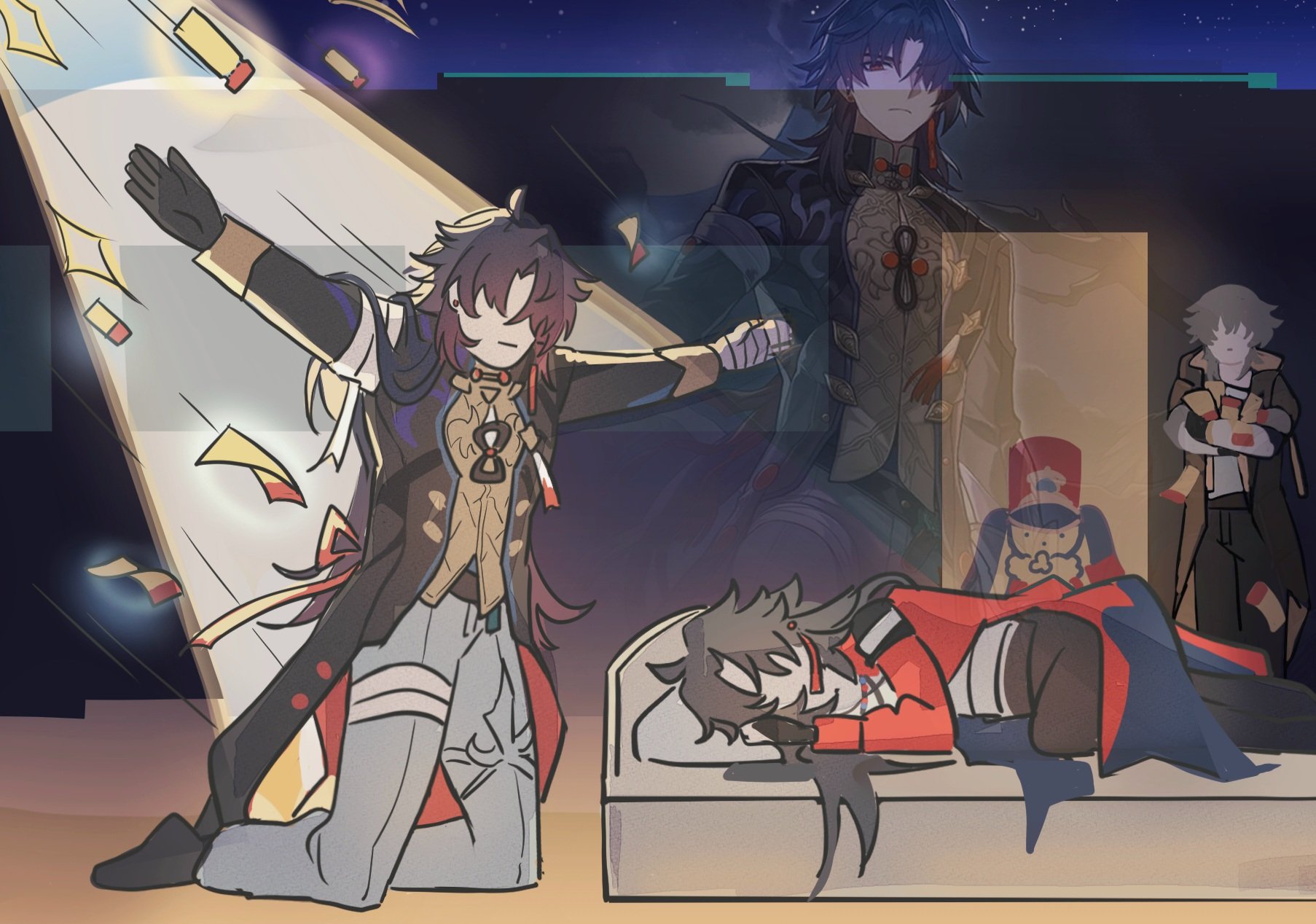 Safebooru - 1other 3boys bandaged arm bandaged hand bandaged leg ...