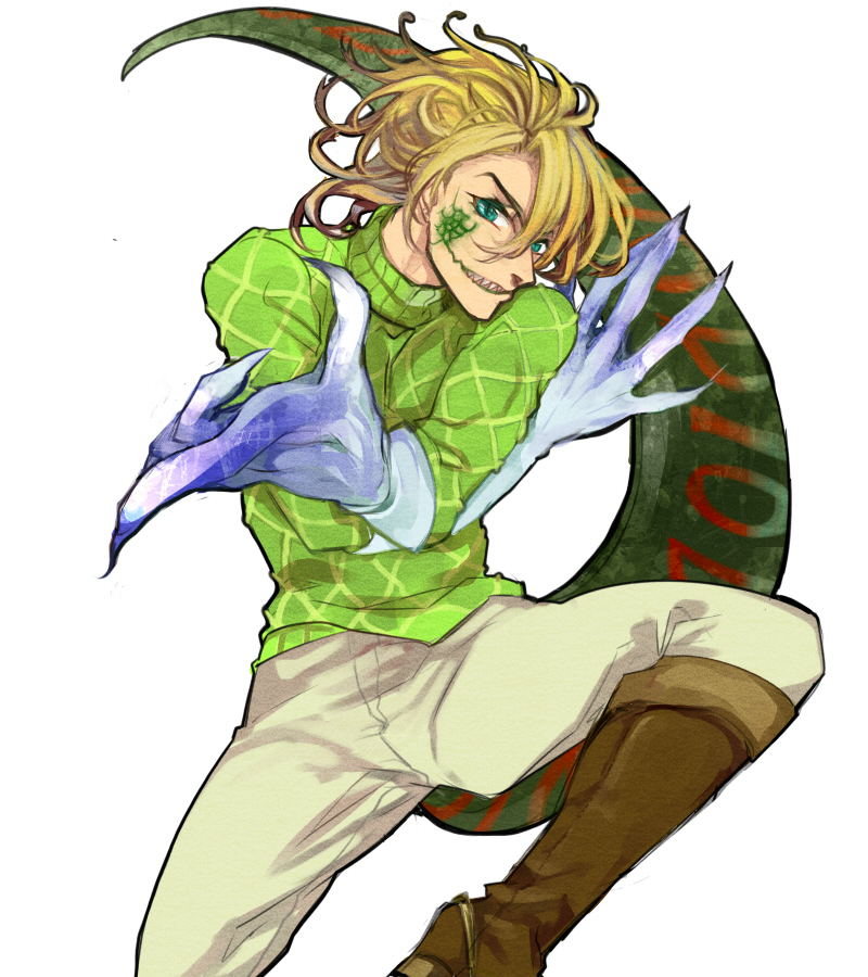 Safebooru - 1boy blonde hair boots claws diego brando fangs gloves jojo ...