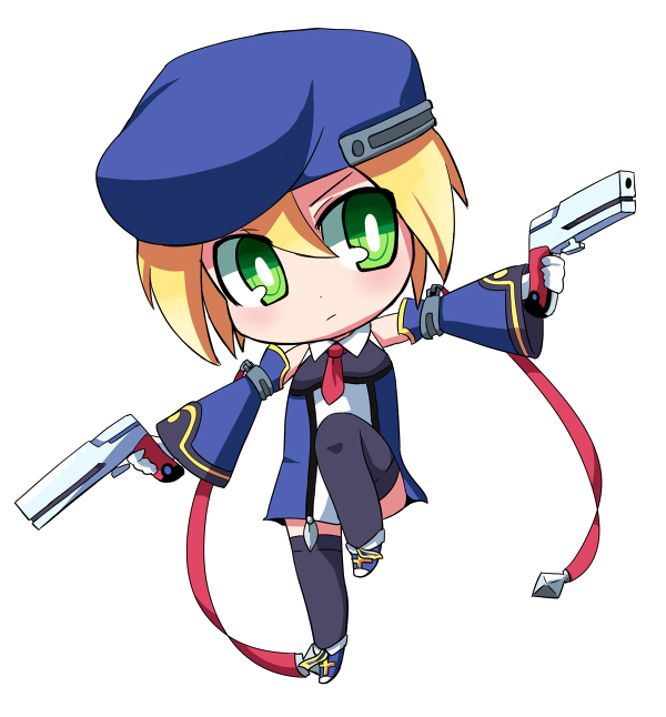 Safebooru - blazblue blonde hair bolverk chibi dual wielding green eyes ...