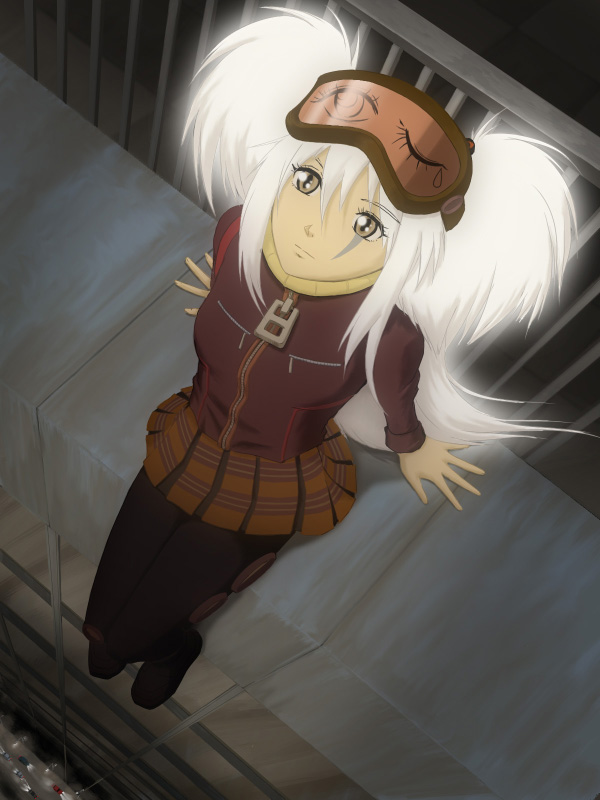 Safebooru - facial mark from above glowing glowing hair goggles karas ...