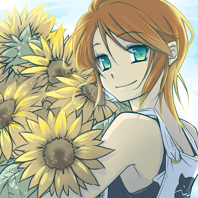 Safebooru - flower green eyes kagemoto yuki luke fon fabre male red ...
