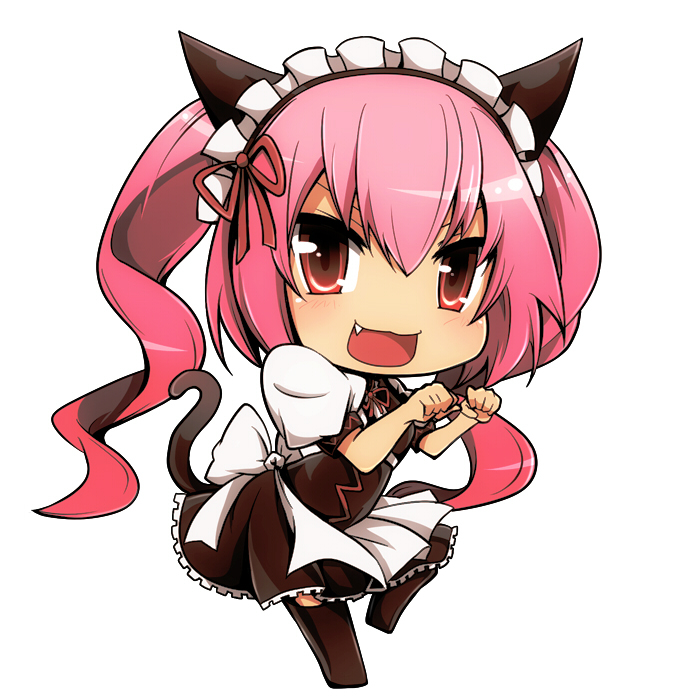 Safebooru - cat ears cat pose chibi drpow fang faris nyannyan maid maid ...
