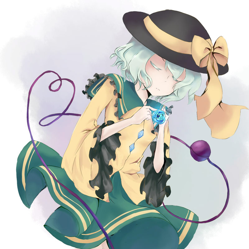 Safebooru - blue rose blush closed eyes eyeball eyes closed flower ...