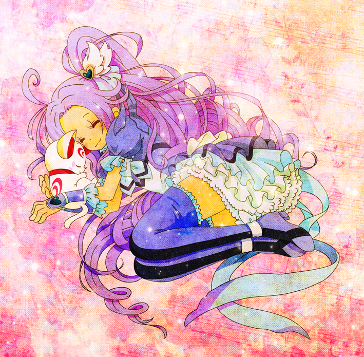 Safebooru - bad id blue legwear boots cat closed eyes cure beat dress ...