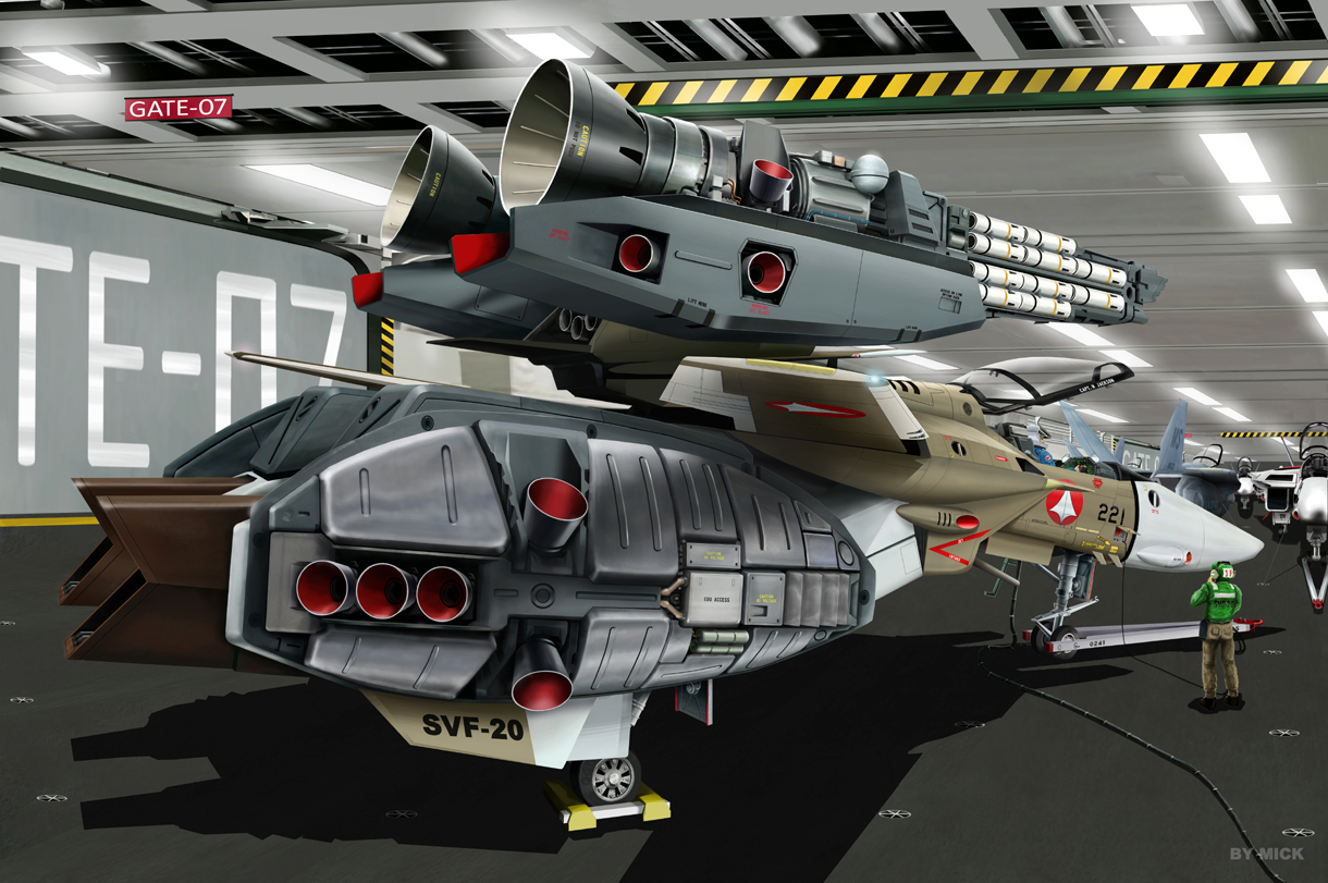 Safebooru - choujikuu yousai macross cockpit hangar helmet macross ...
