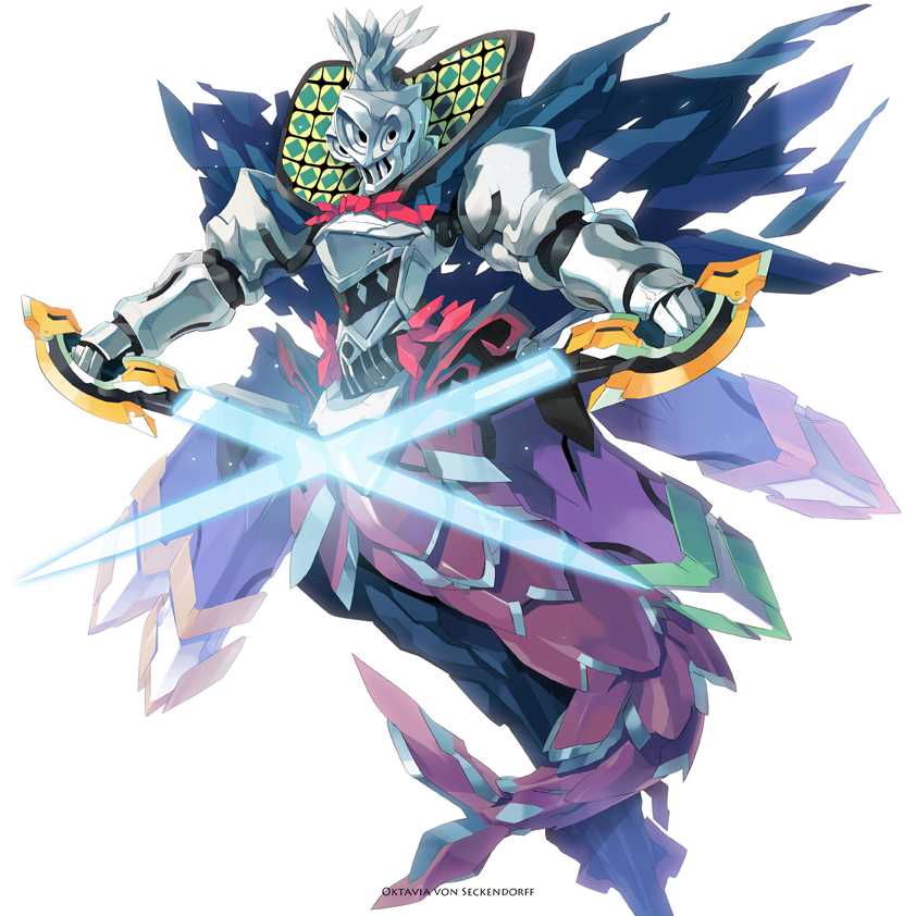 Safebooru - crossed swords dual wielding energy sword mahou shoujo ...