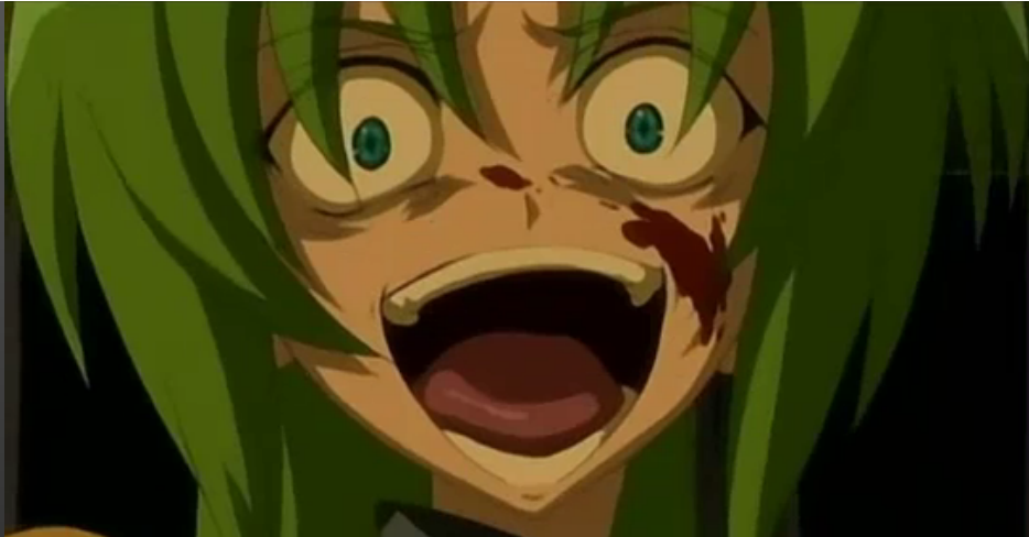 Safebooru - green hair higurashi no naku koro ni insane laughter ...