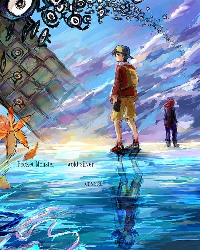 Safebooru - crystal (pokemon) different reflection english gold ...