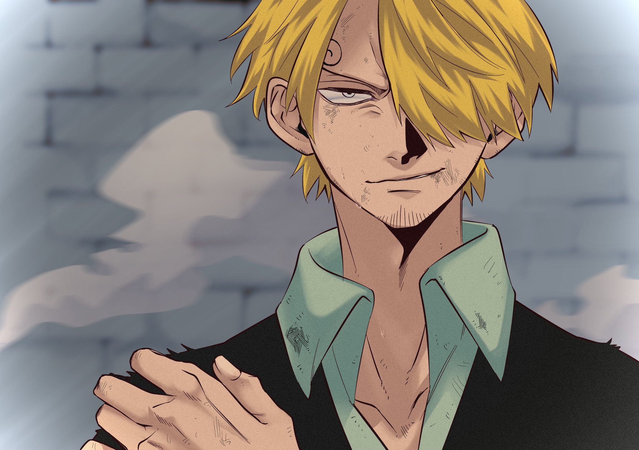 Safebooru - 1boy black jacket blonde hair blurry blurry background ...