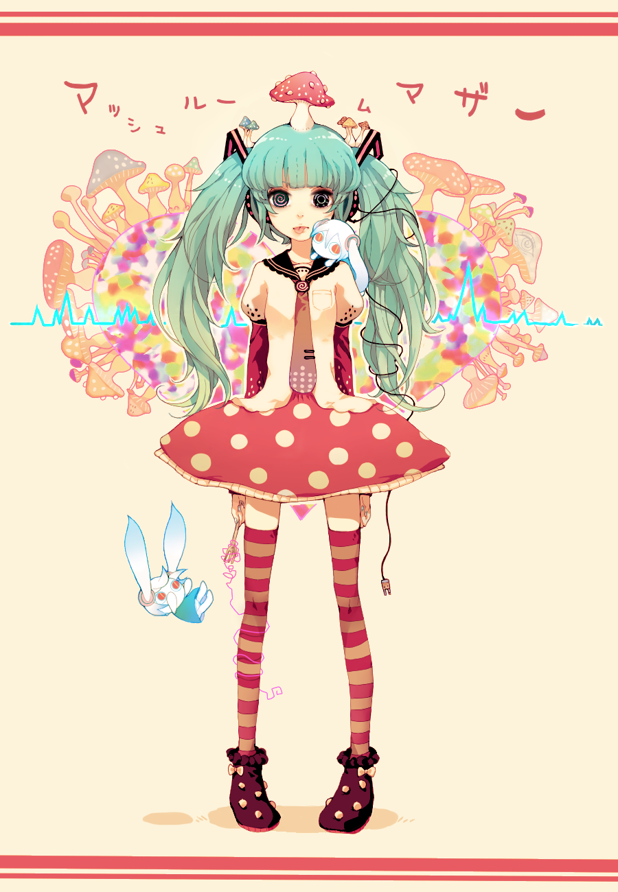 Safebooru - hatsune miku heterochromia highres long hair mushroom ...