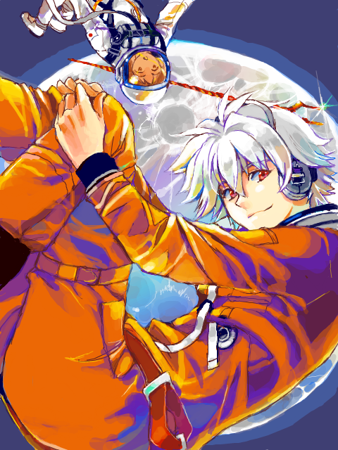 Safebooru - full moon headphones ikari shinji kaworu nagisa lance of ...