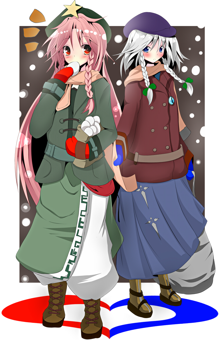 Safebooru - atuuy blush boots braid eating hat heart hong meiling ...