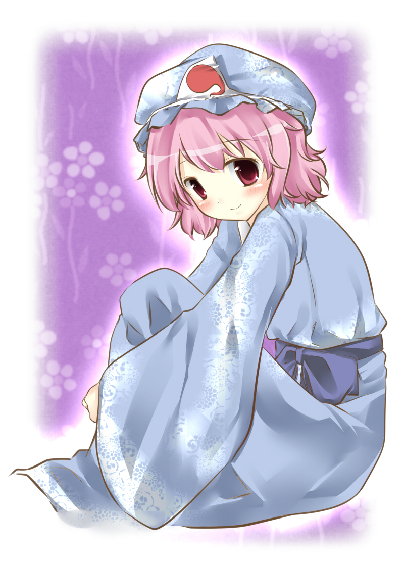 Safebooru - ayase miko hat japanese clothes pink eyes pink hair ...