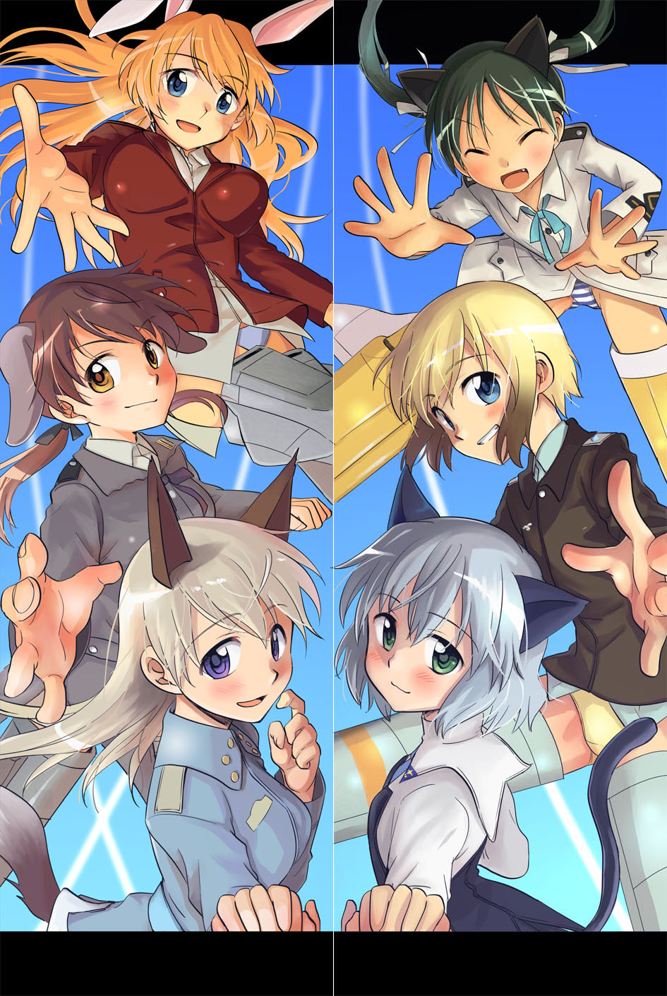 Safebooru - animal ears blush charlotte e yeager closed eyes eila ...