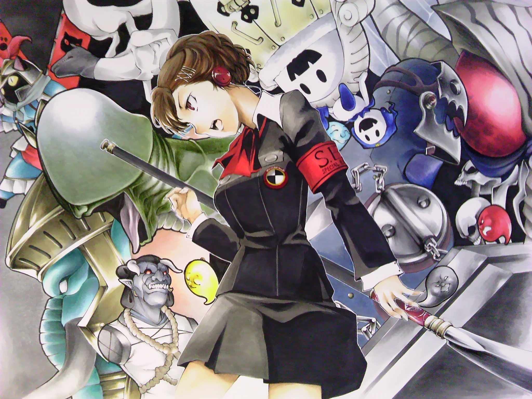 Safebooru - armband bad id beelzebub (megami tensei) brown hair child ...