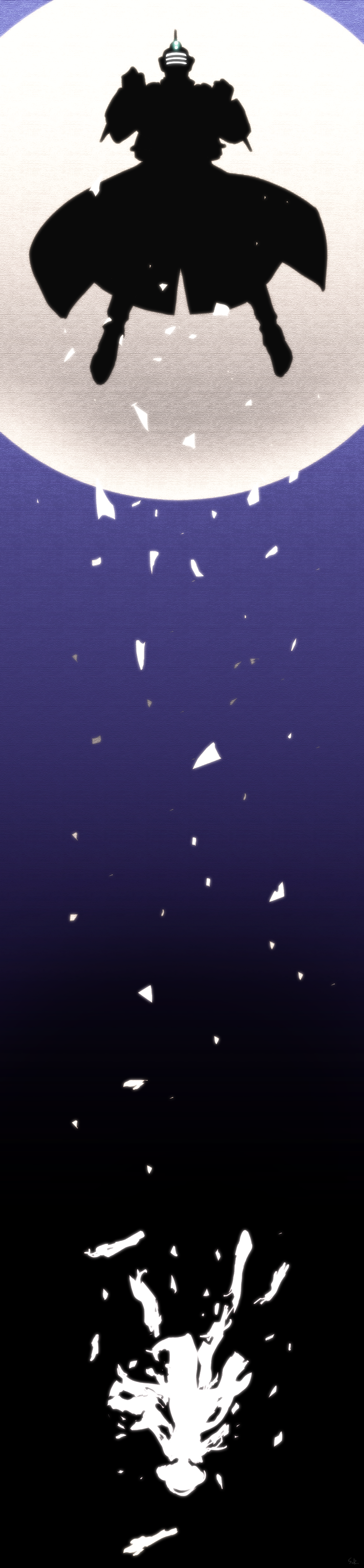 Safebooru - android cis (tiger & bunny) falling flying full moon ...