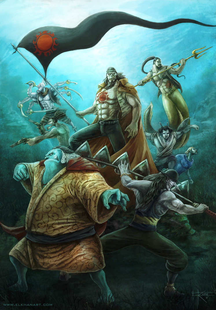 Safebooru - abs aladdin (one piece) arlong beard belt black hair blonde ...