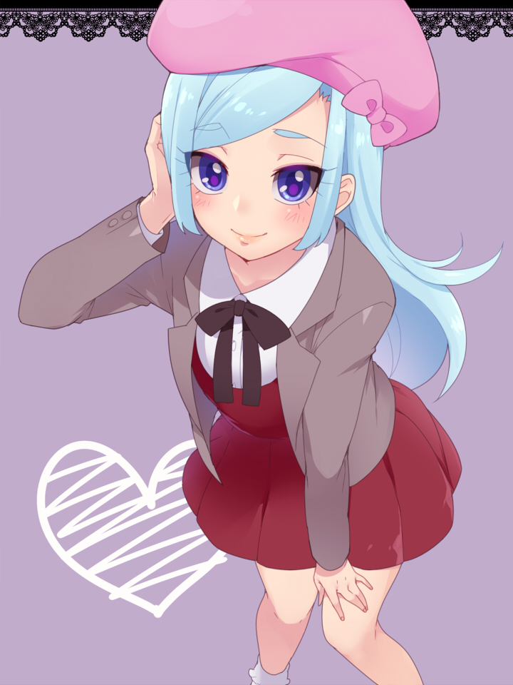 Safebooru - 1girl adjusting hair alternate costume blazer blue eyes blue hair blush ...