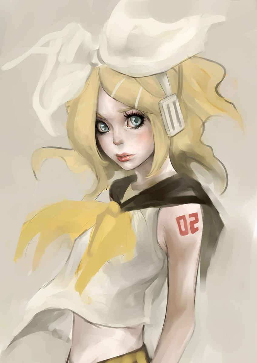 Safebooru - bow genk hair bow headphones highres kagamine rin school ...