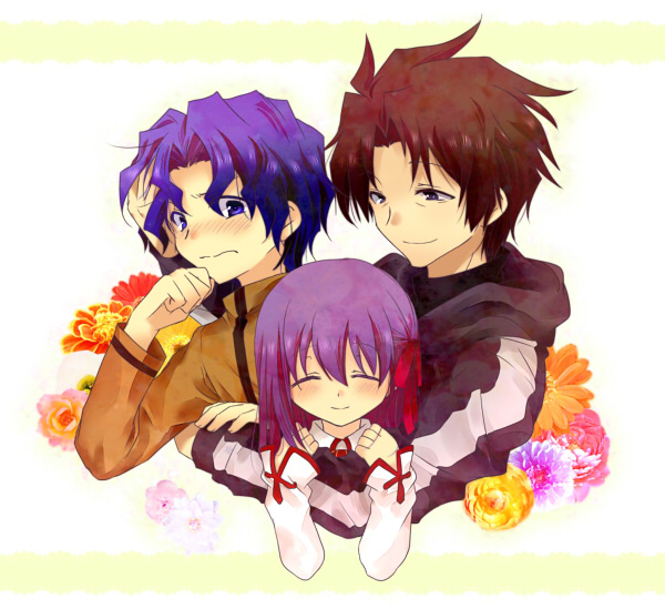 Safebooru - 2boys black hair blue hair blush child family fate/stay ...