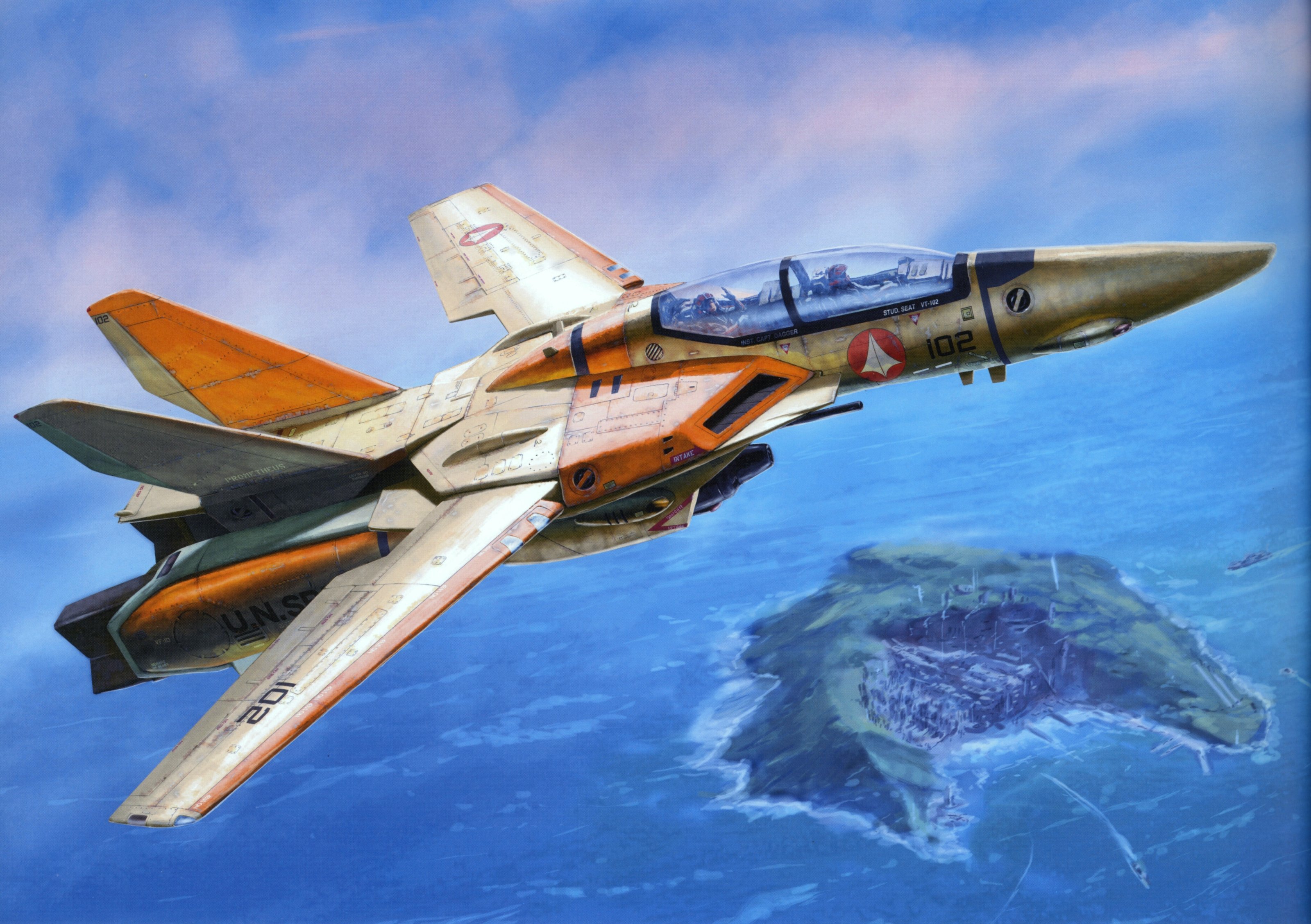 Safebooru - absurdres airplane battleship building choujikuu yousai ...