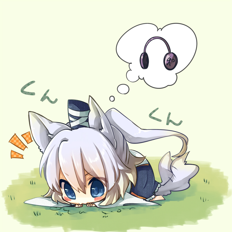 Safebooru - :3 all fours animal ears blue eyes blush chibi dog ears dog ...