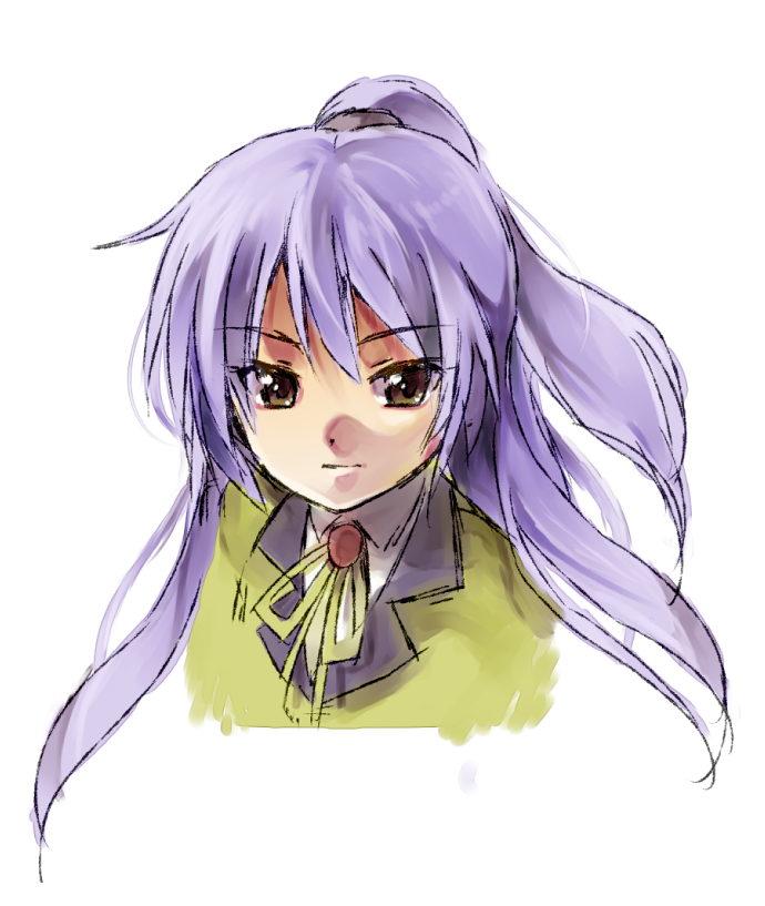 Safebooru - blazer blue hair brown eyes ichi (lucky-dog1) long hair ponytail school uniform ...