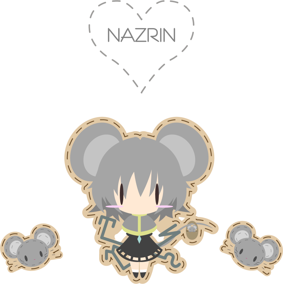 Safebooru - alice4127 basket chibi grey hair mouse nazrin short hair ...