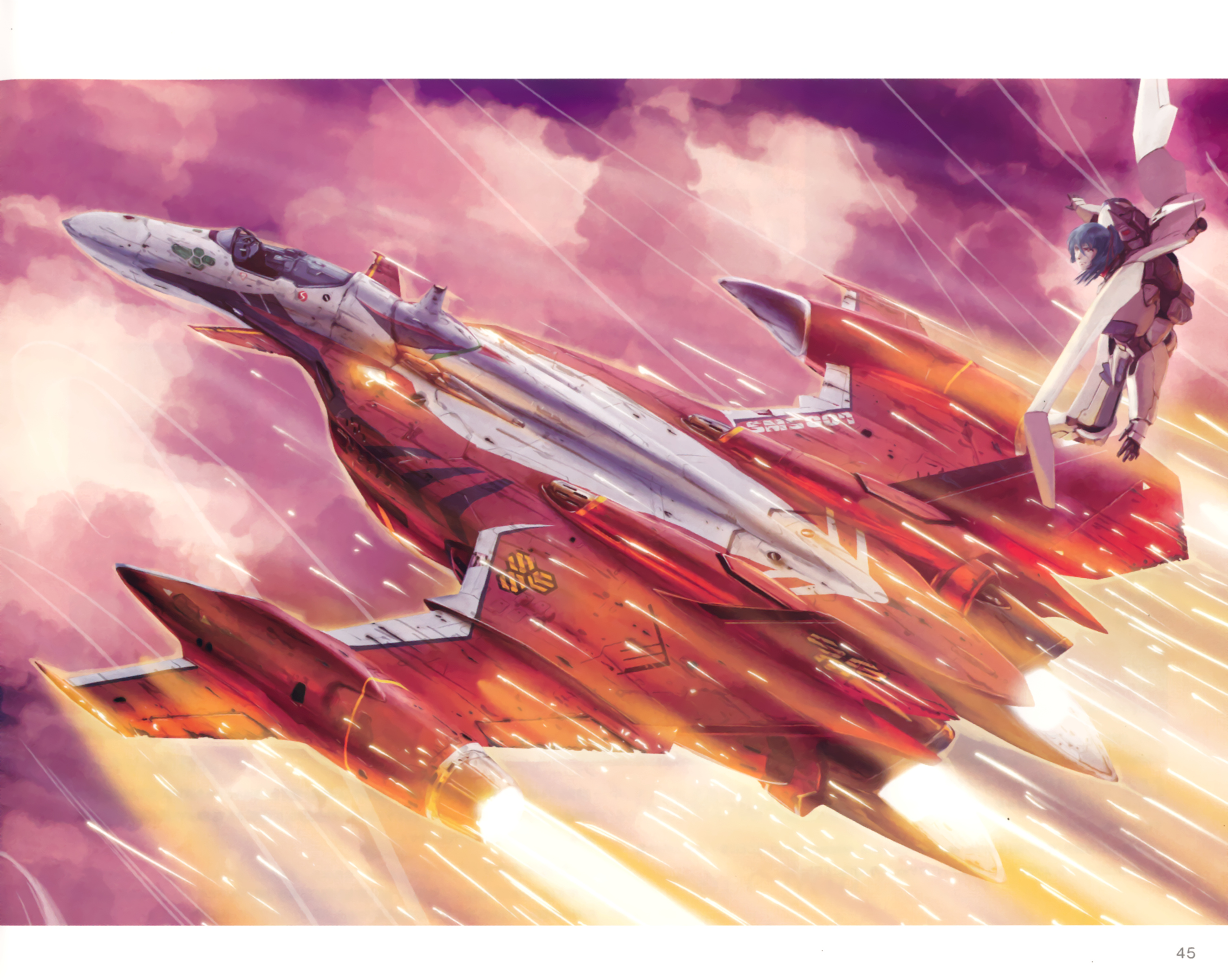 Safebooru - blue hair canards cloud ex-gear highres long hair macross ...
