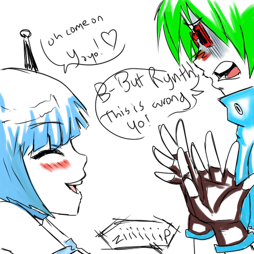 Safebooru - blue-hoodie green hair jet set radio red glasses rynth yoyo ...