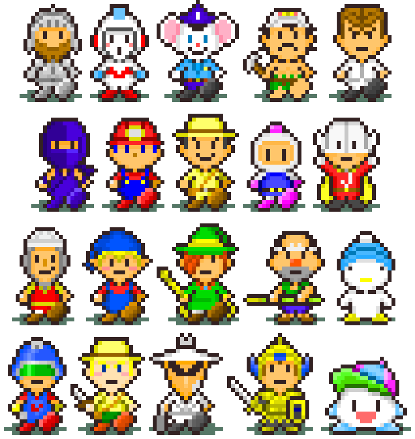 Safebooru - 6+guys 8-bit 80s adventure island alternate artstyle armor ...