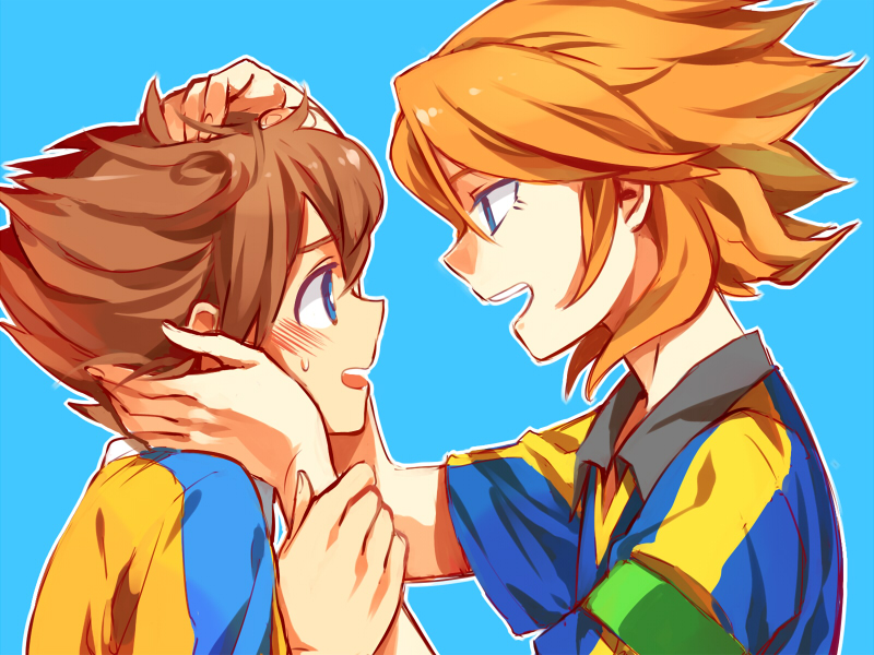 Safebooru - amemiya taiyou blue eyes blush brown hair inazuma eleven ...