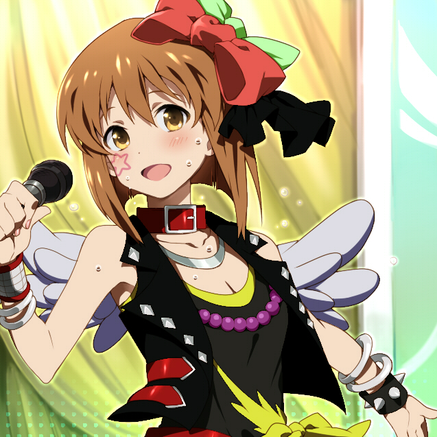 Safebooru - :d akira (natsumemo) bob cut bow bracelet brown hair bust ...