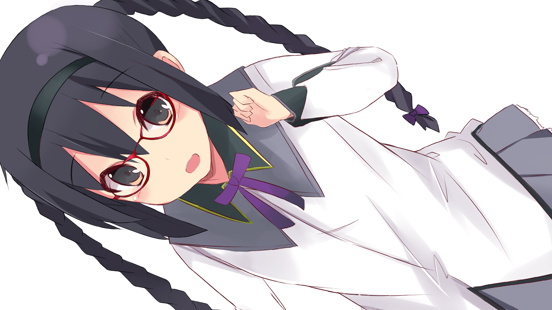 Safebooru - akemi homura akemi homura (cosplay) alternate hairstyle bespectacled black eyes ...