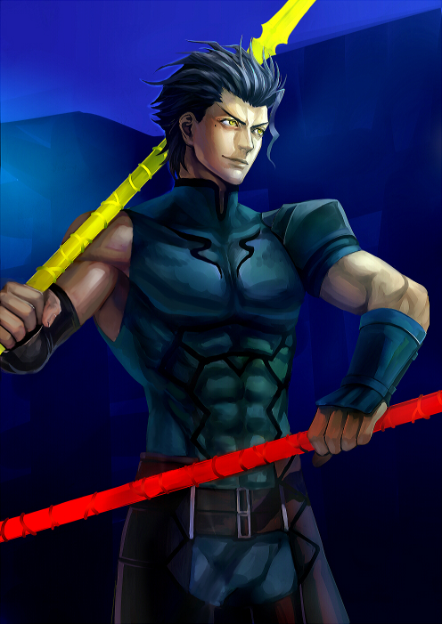 Safebooru - ahoge bad id black hair dual wielding fate/stay night fate ...