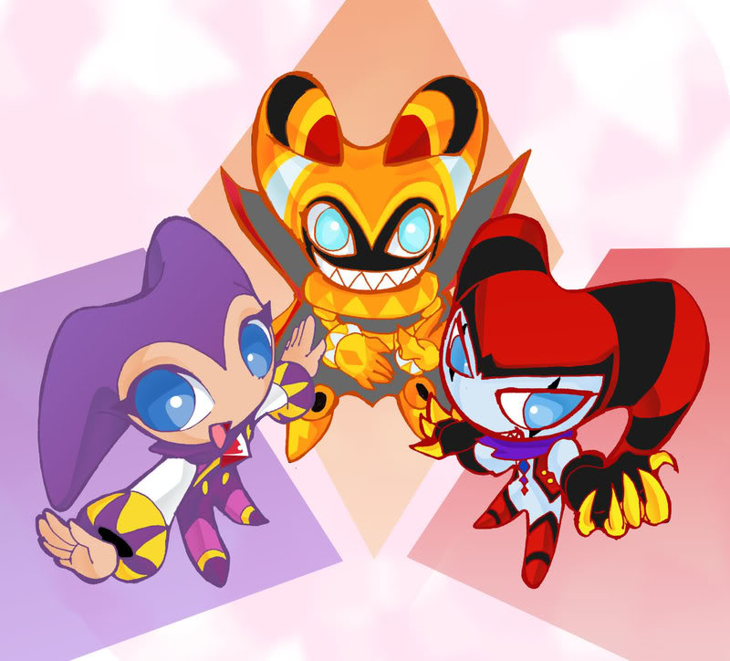 Safebooru - blue eyes cape chibi claws gloves grin invisible jackle ...