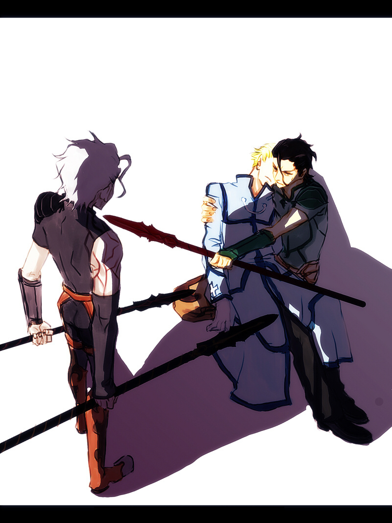Safebooru - ahoge anada813 black hair blonde hair dark persona fate ...