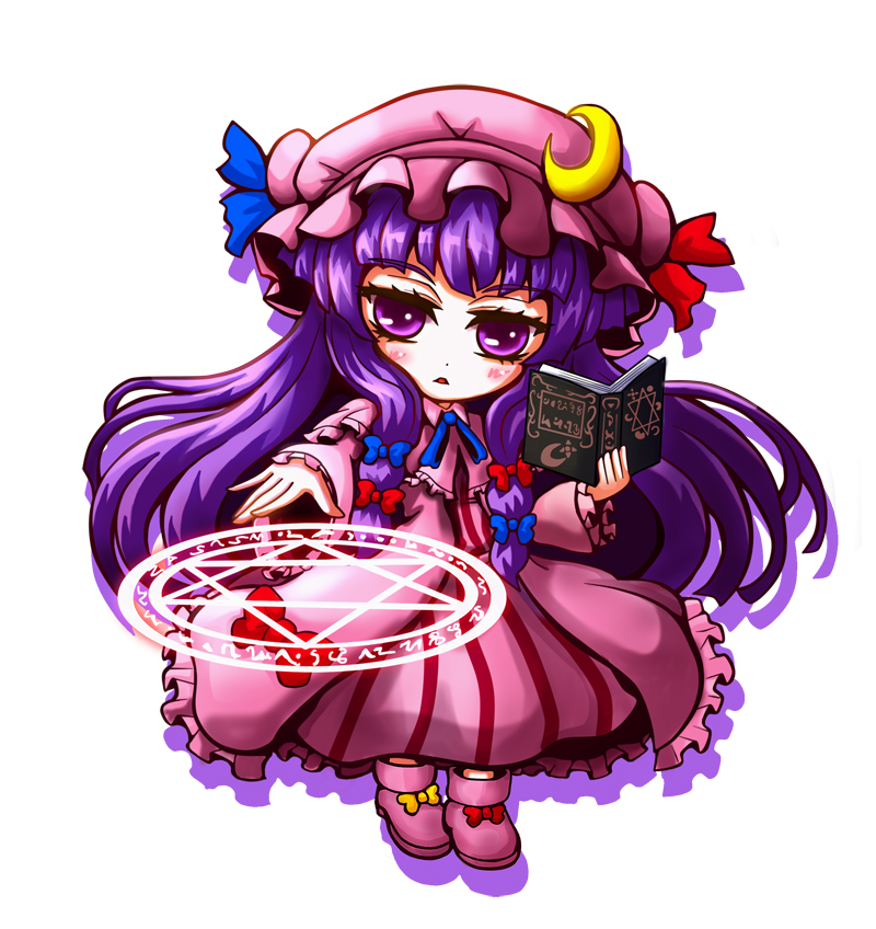 Safebooru - blush bow chibi crescent moon kiki fushigi long hair magic ...