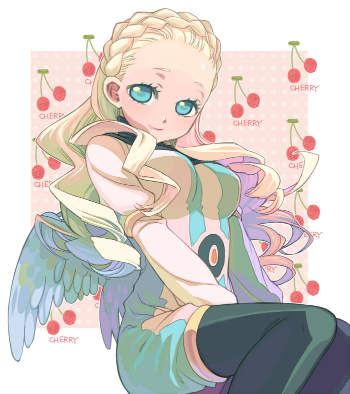Safebooru - angel blonde hair blue eyes blush breasts cherry english ...