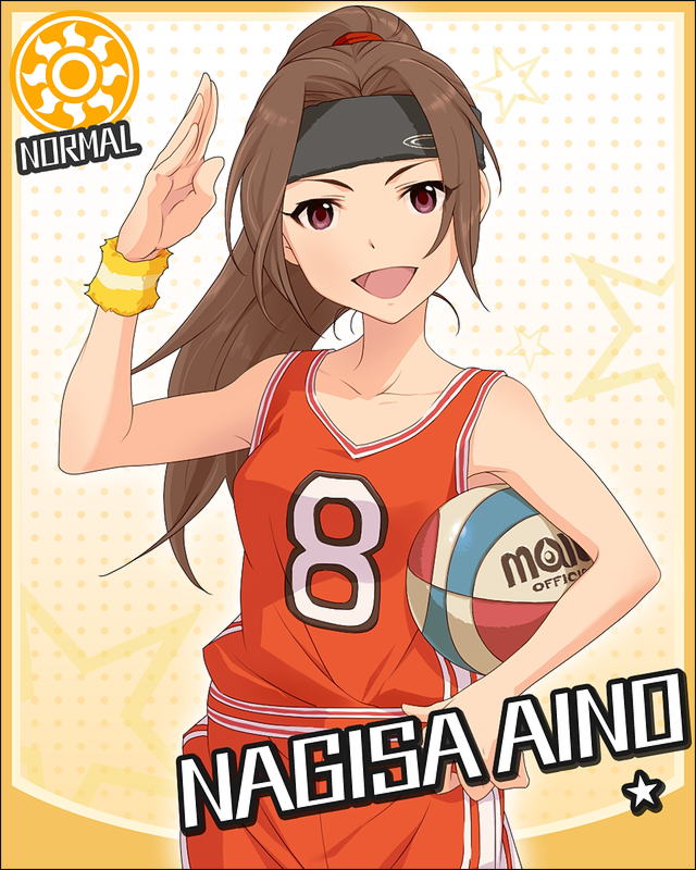 Safebooru - :d aino nagisa basketball basketball uniform brown hair character name headband ...