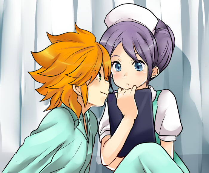 Safebooru - 1girl amemiya taiyou blue eyes blush hat inazuma eleven ...