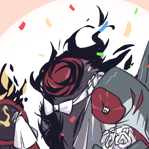 Safebooru - 1other bouquet bow bowtie clock confetti crying dante ...