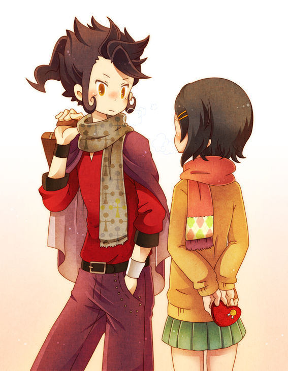 Safebooru - 1boy 1girl blue hair cloak inazuma eleven inazuma eleven ...