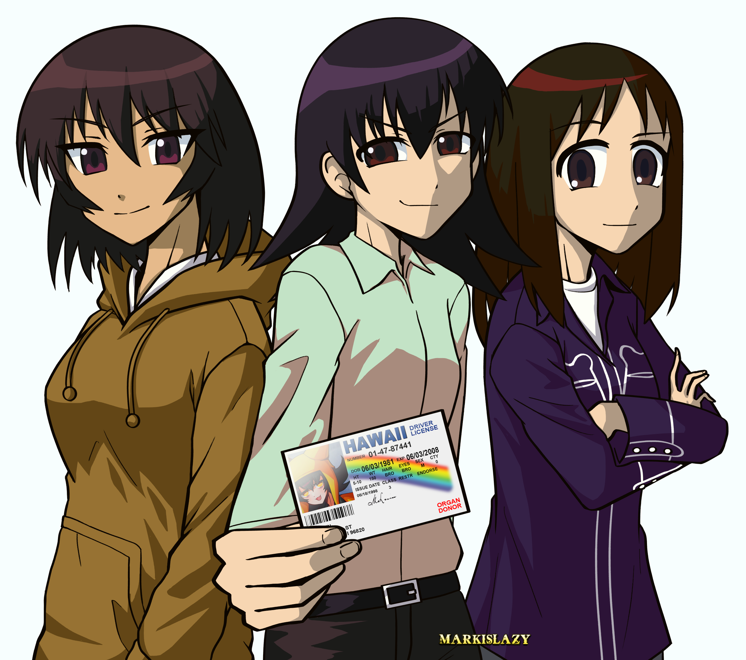 Safebooru - azumanga daioh belt black hair brown eyes brown hair ...