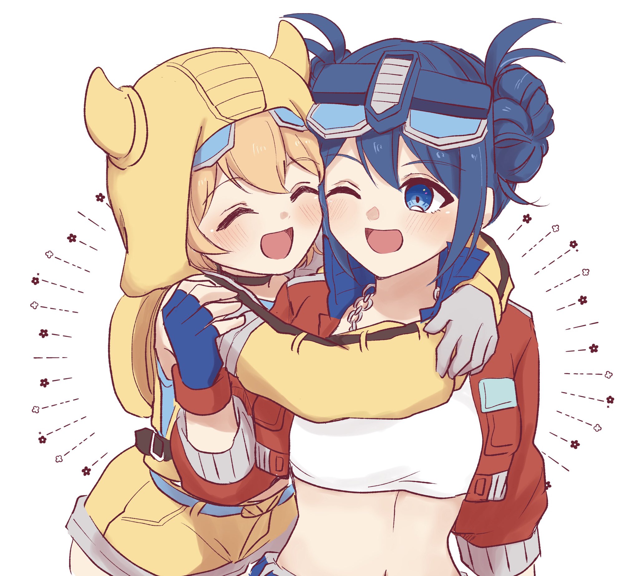 Safebooru 2girls Autobot Blonde Hair Blue Eyes Blue Hair Blush 3248