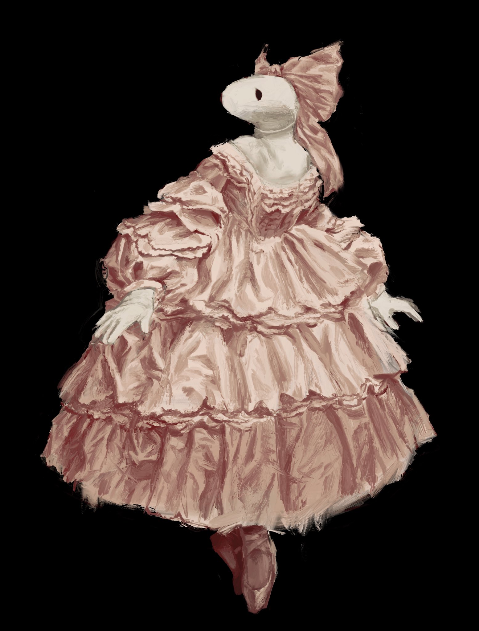 Safebooru - 1girl ballet slippers bow colored skin dress en pointe full ...