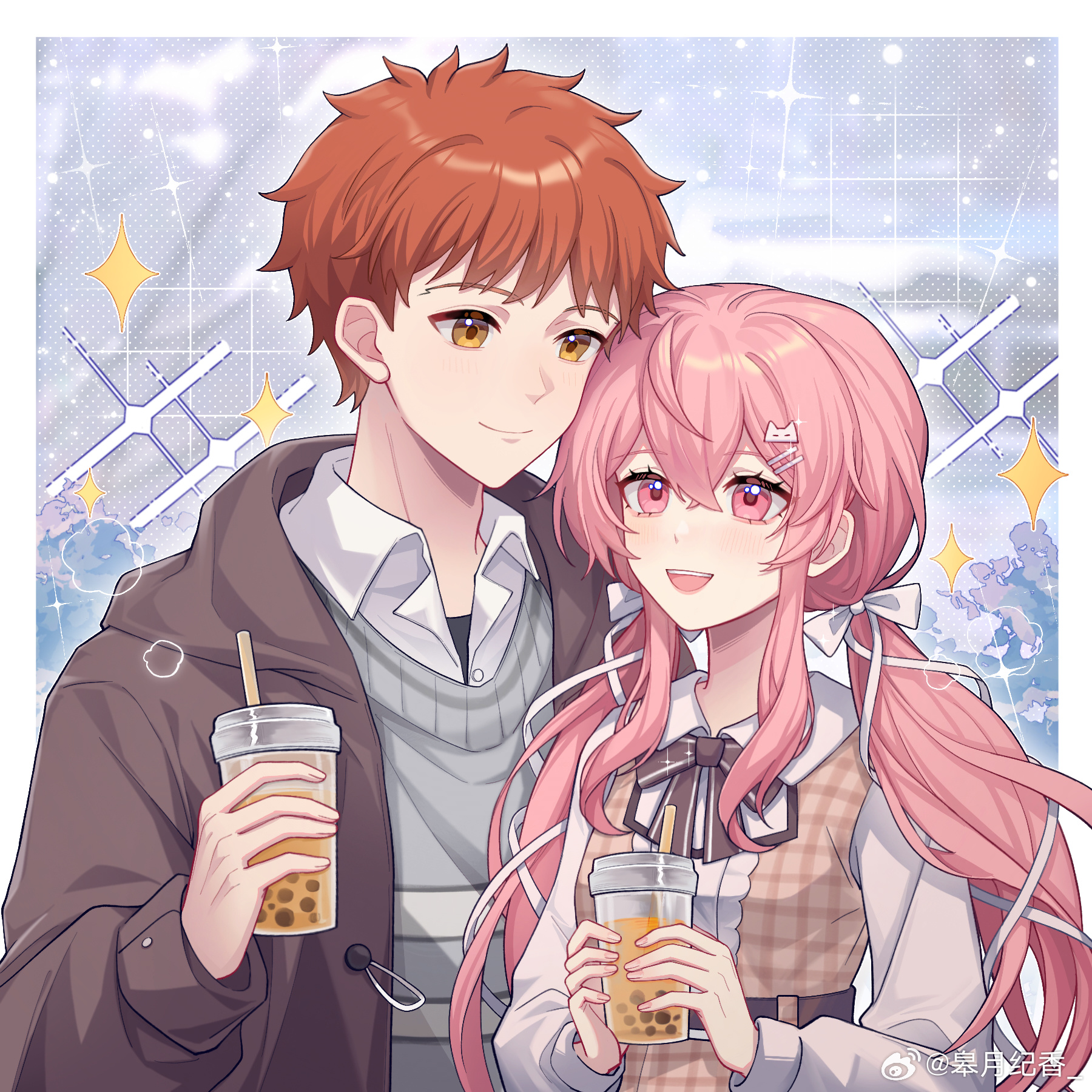 Safebooru - 1boy 1girl blush bow breasts dress emiya shirou fate/stay ...